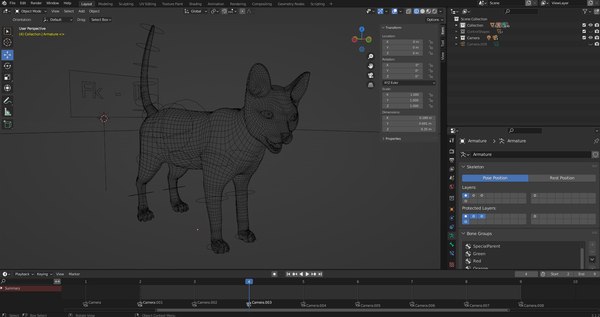 modelo 3d Fur Cat Black Rigged and Animated - TurboSquid 1981416