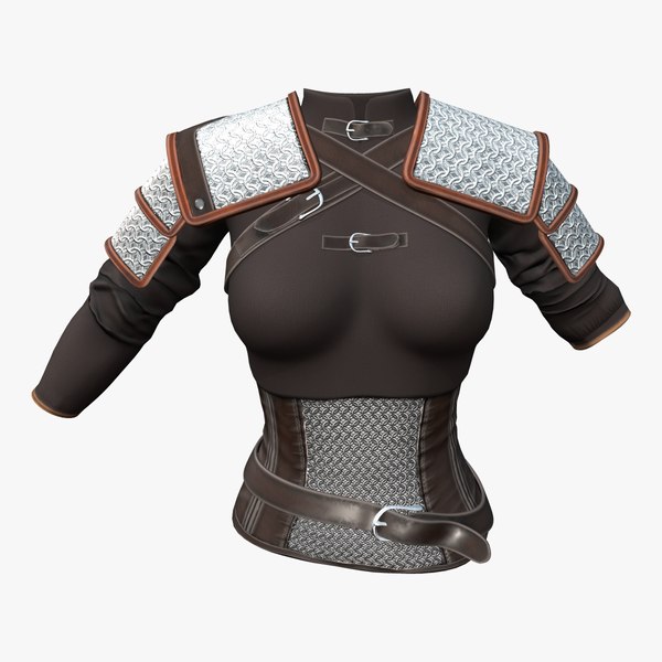 modelo 3d Medieval Female Warrior Top With Shoulder Guards - TurboSquid ...