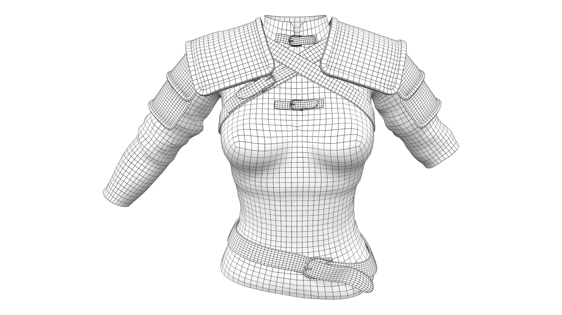 3D Model Medieval Female Warrior Top With Shoulder Guards - TurboSquid ...
