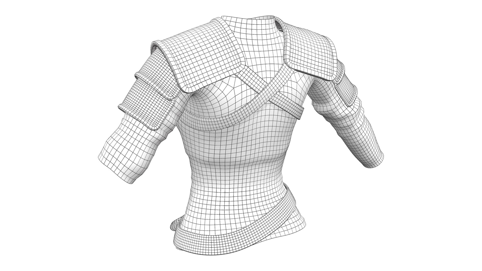 3D Model Medieval Female Warrior Top With Shoulder Guards - TurboSquid ...