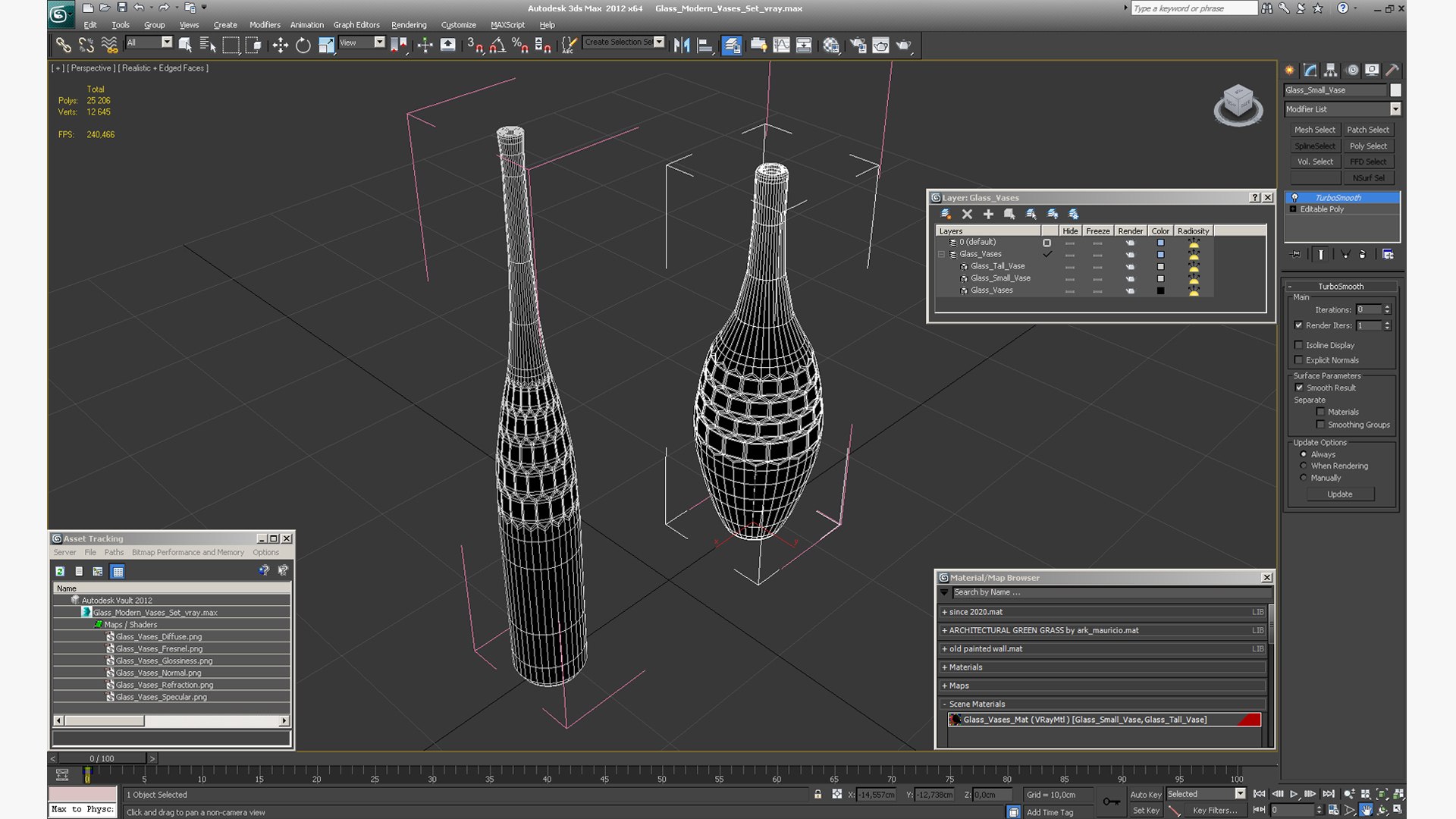 3D Model Glass Modern Vases Set - TurboSquid 1472280