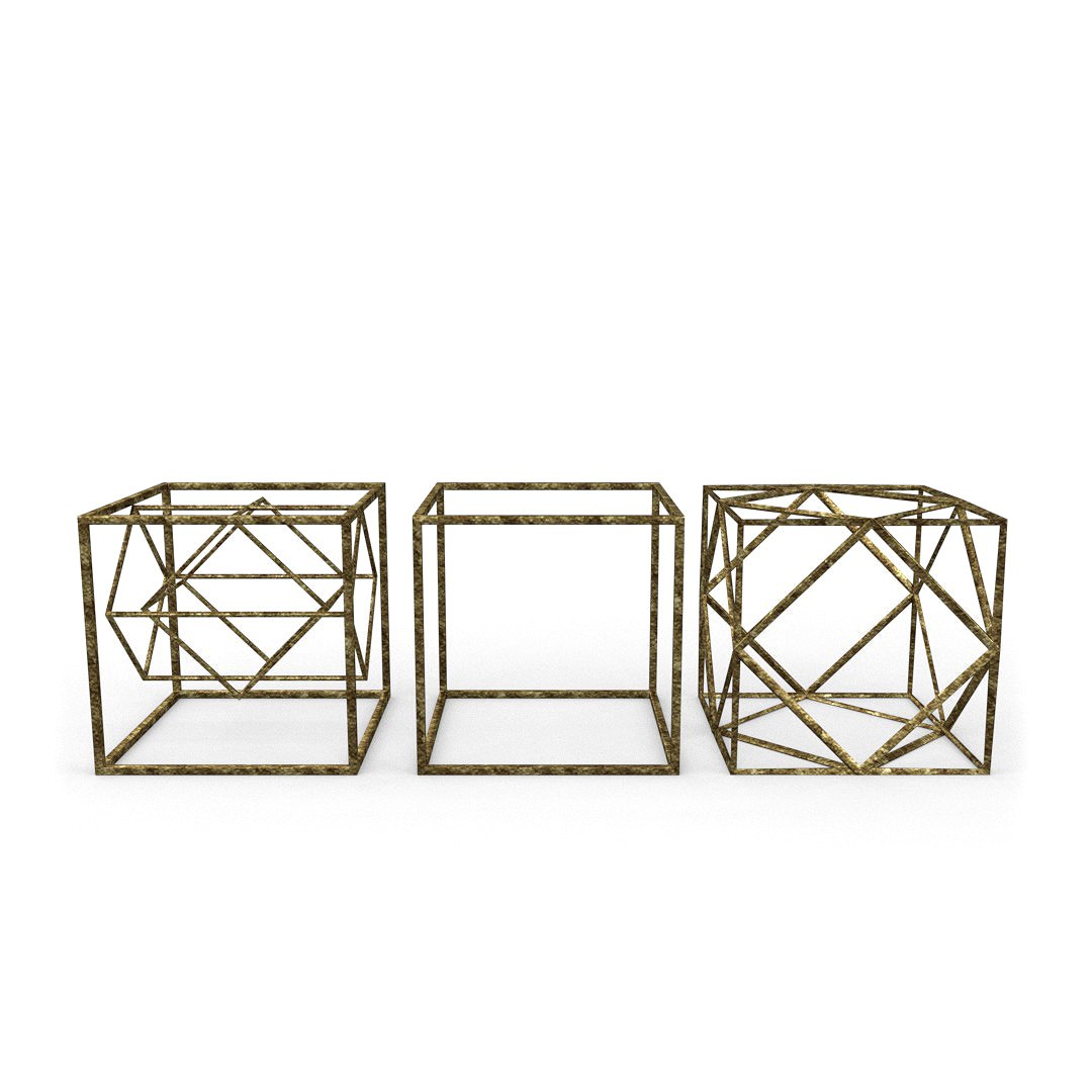 Geometric Decor Objects - 3ds