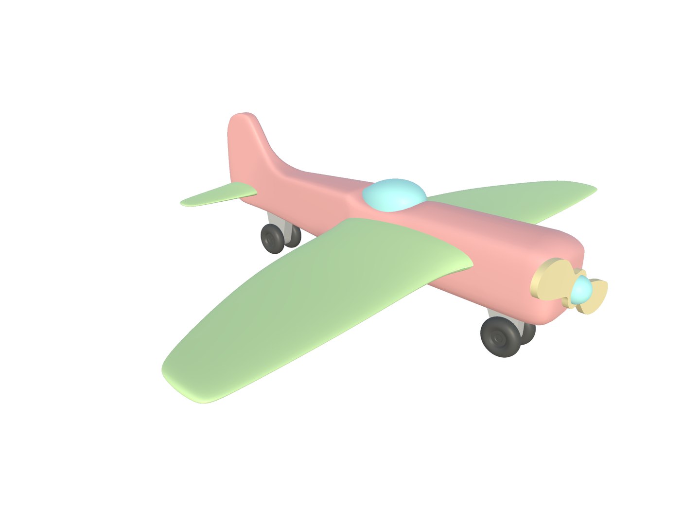 3D Cartoon Airplane 3D Model High Quality Ready For Animation ...