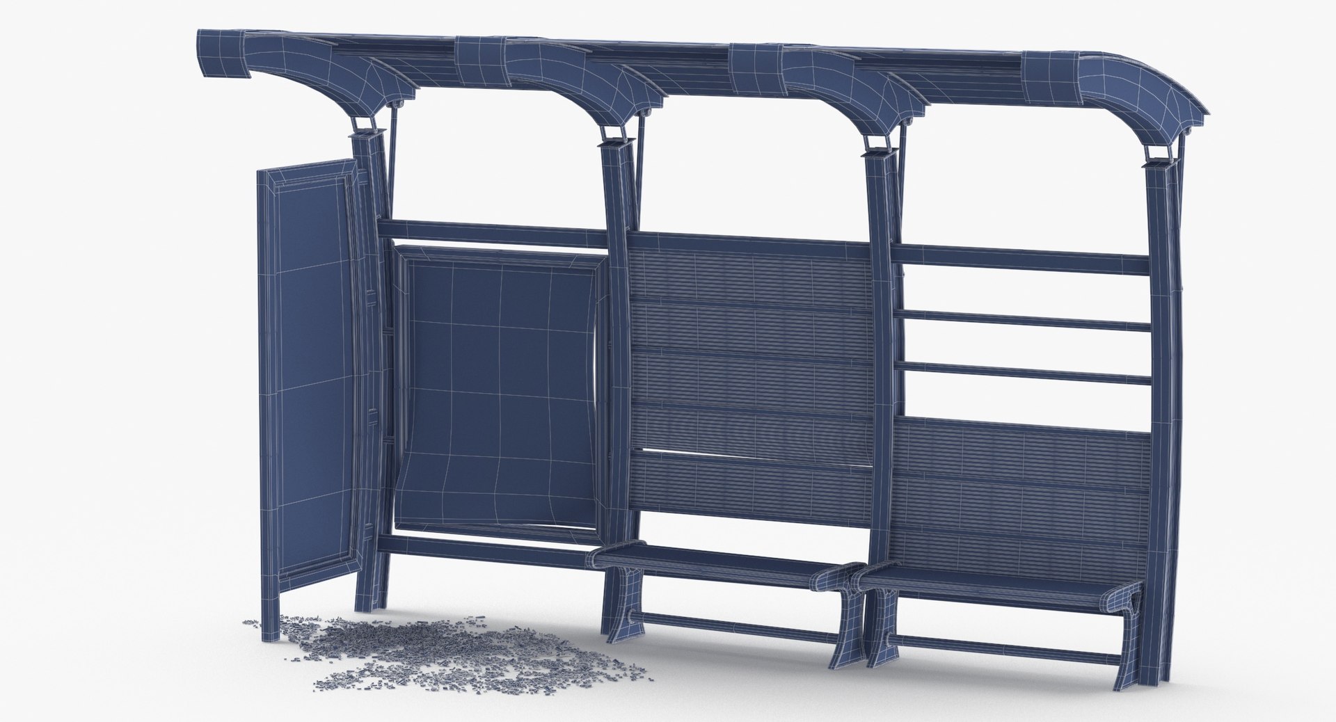 3D Bus Stop 03 Damaged Model - TurboSquid 1952822