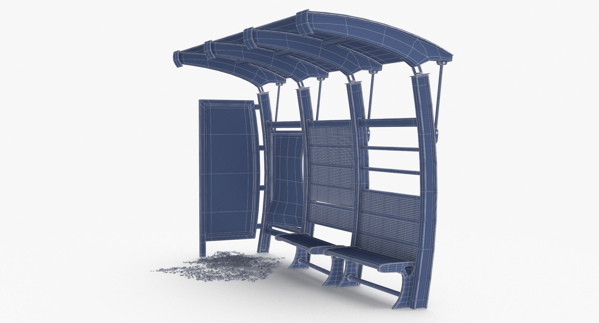 3D Bus Stop 03 Damaged Model - TurboSquid 1952822