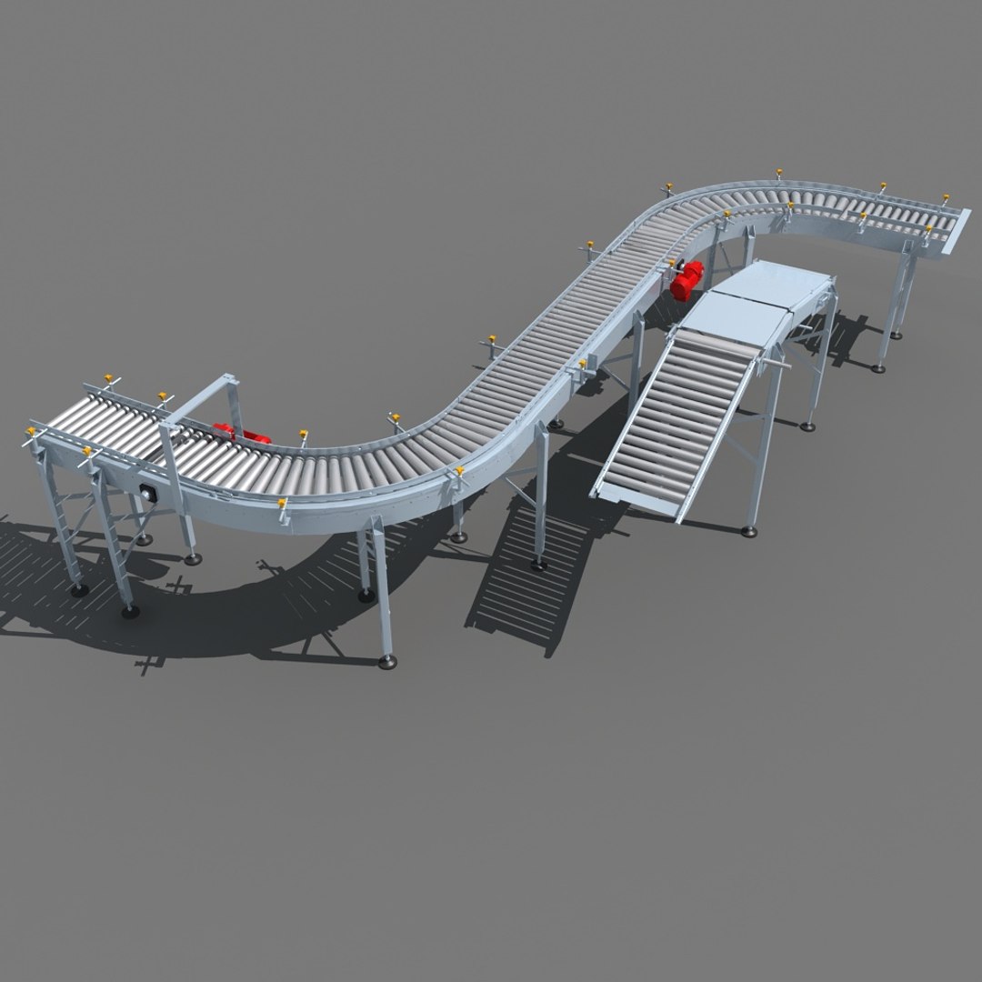 3d Model Roller Conveyor 01