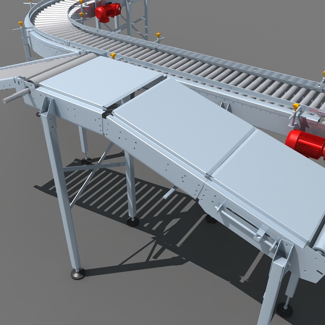 3d Model Roller Conveyor 01