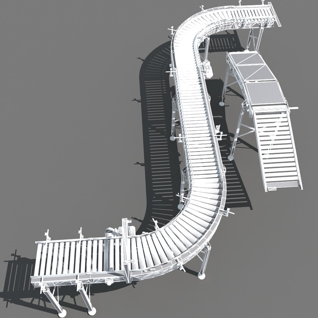 3d Model Roller Conveyor 01