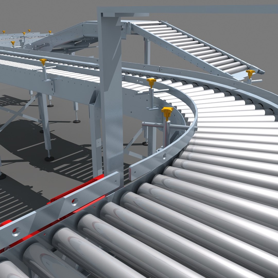 3d Model Roller Conveyor 01