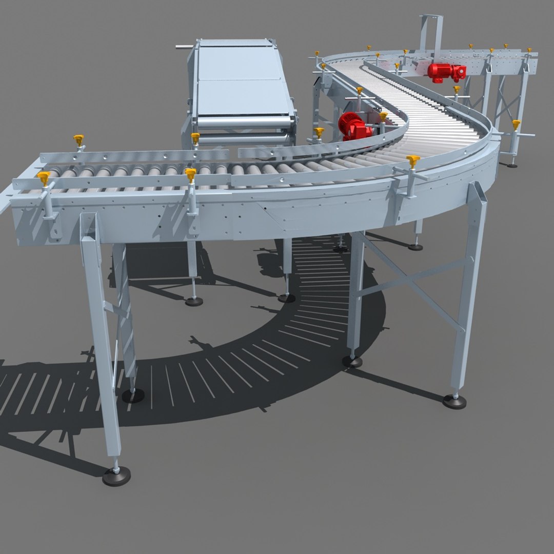3d Model Roller Conveyor 01