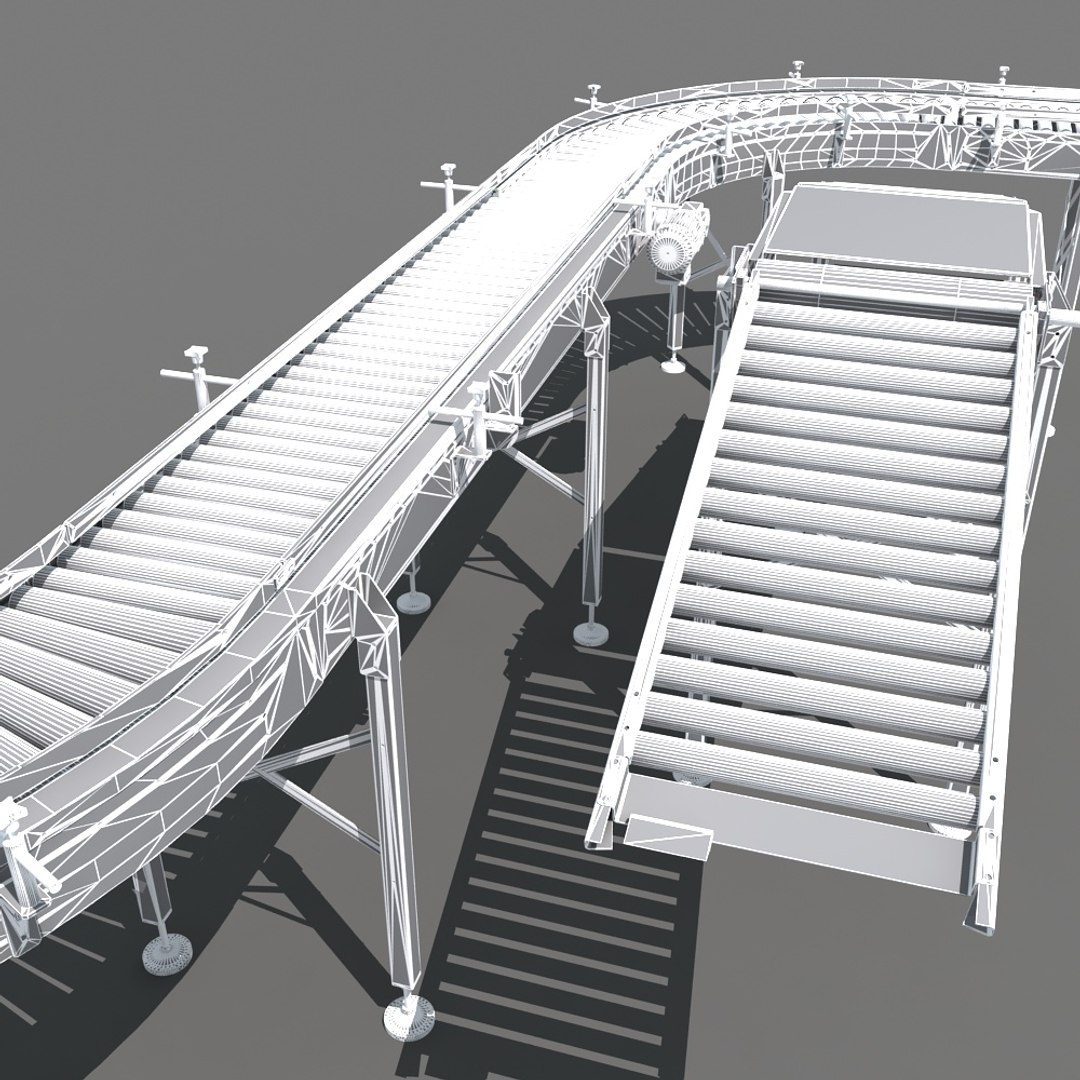 3d Model Roller Conveyor 01
