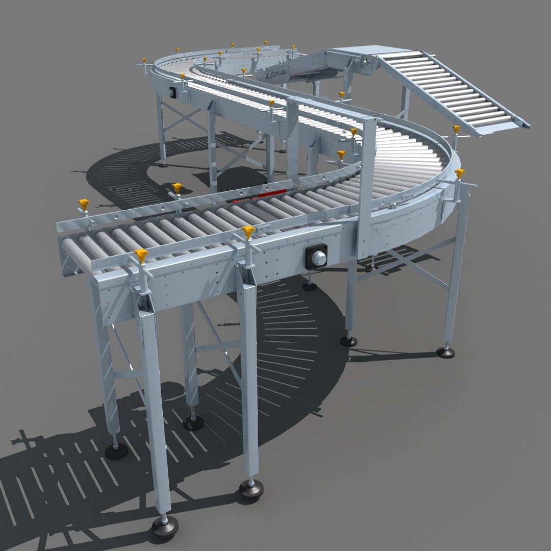 3d Model Roller Conveyor 01