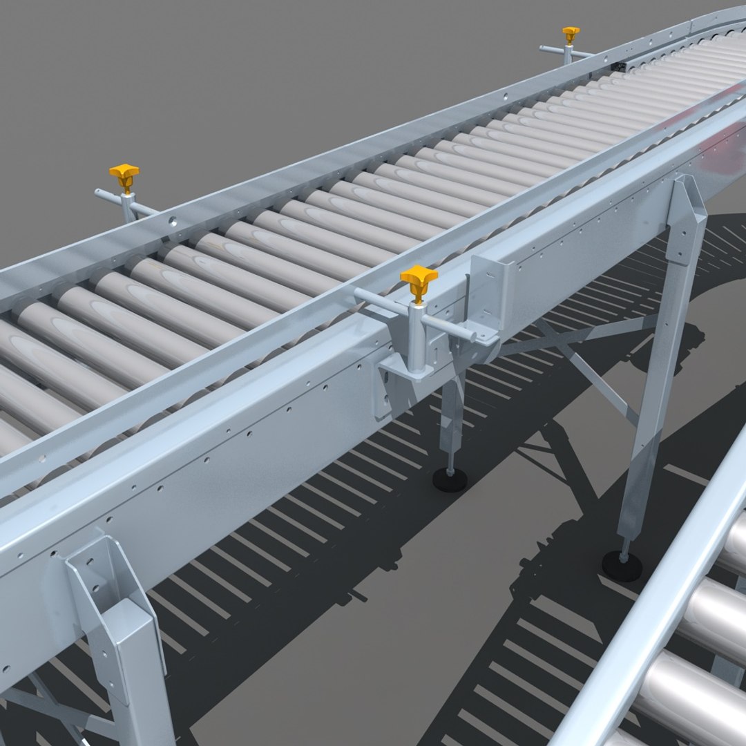 3d Model Roller Conveyor 01