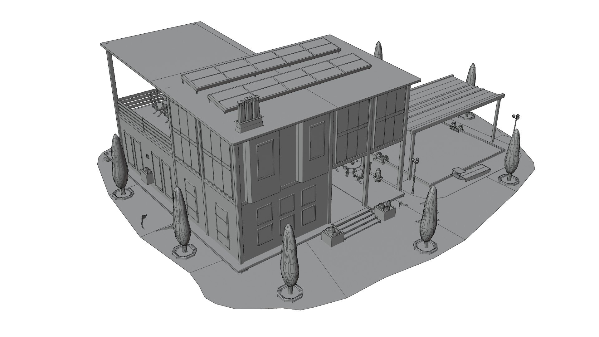 3D Model Modern House - 3 - Low Poly - Textured - TurboSquid 1715235