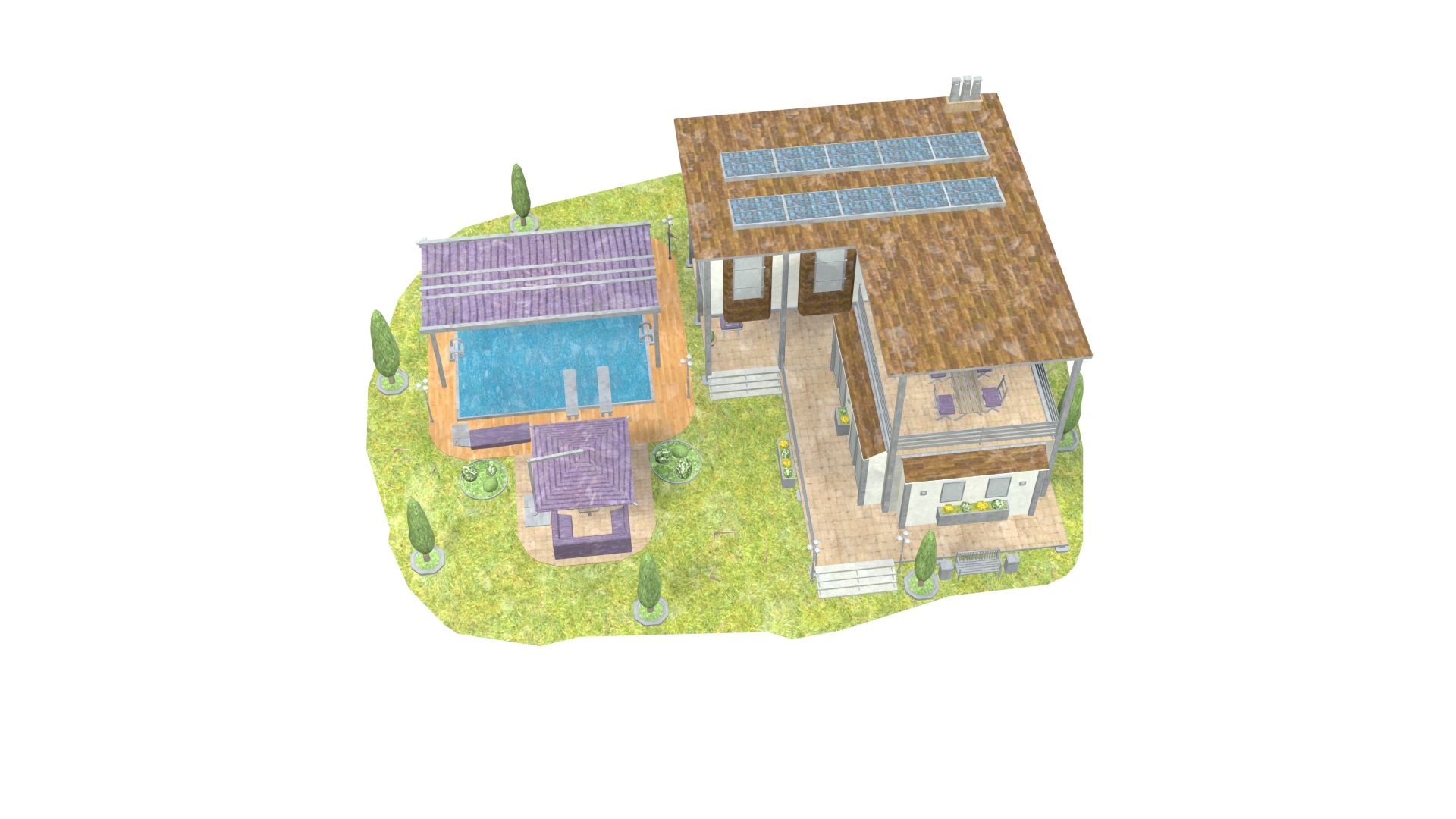 3D Model Modern House - 3 - Low Poly - Textured - TurboSquid 1715235