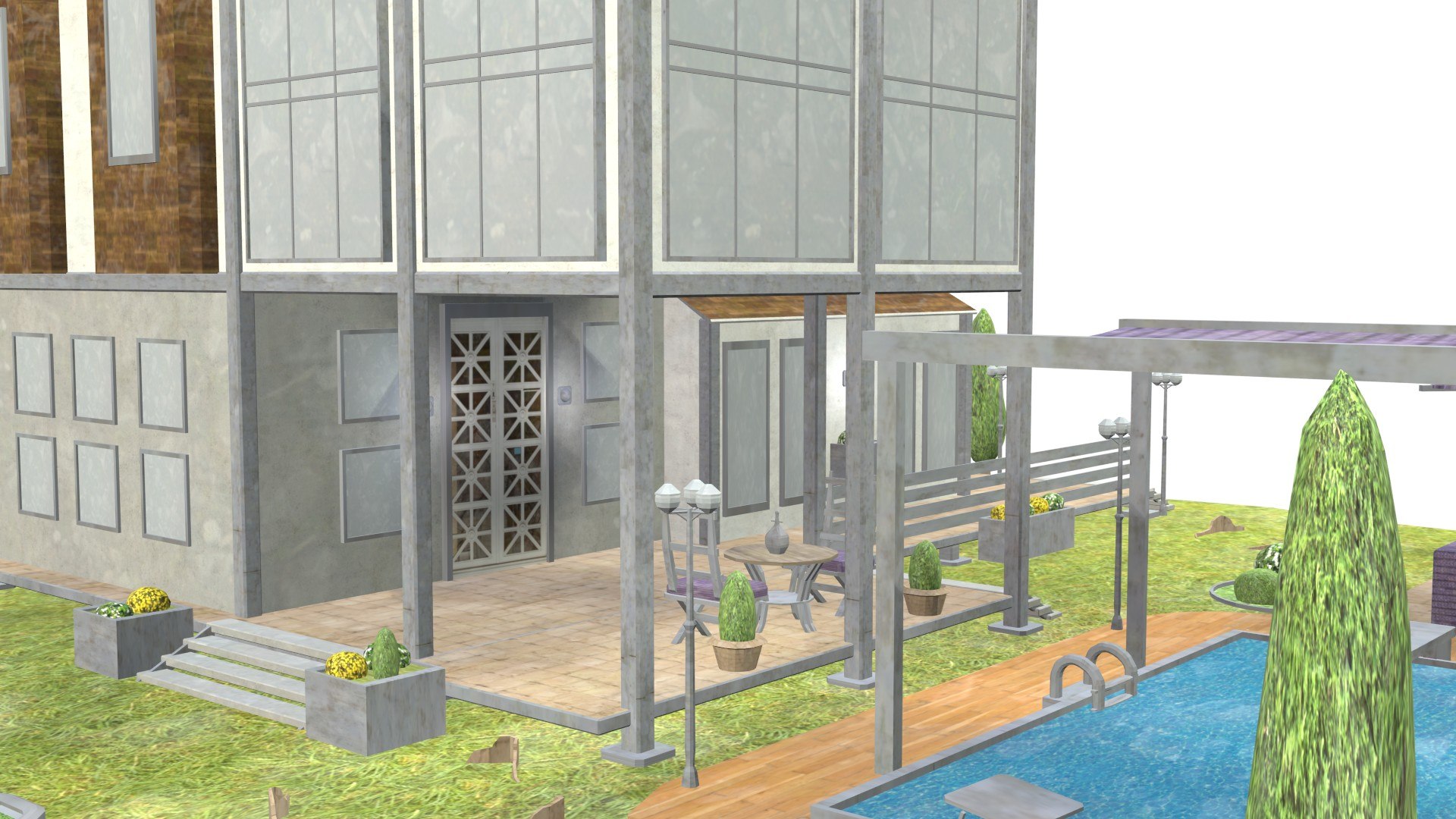 3D Model Modern House - 3 - Low Poly - Textured - TurboSquid 1715235