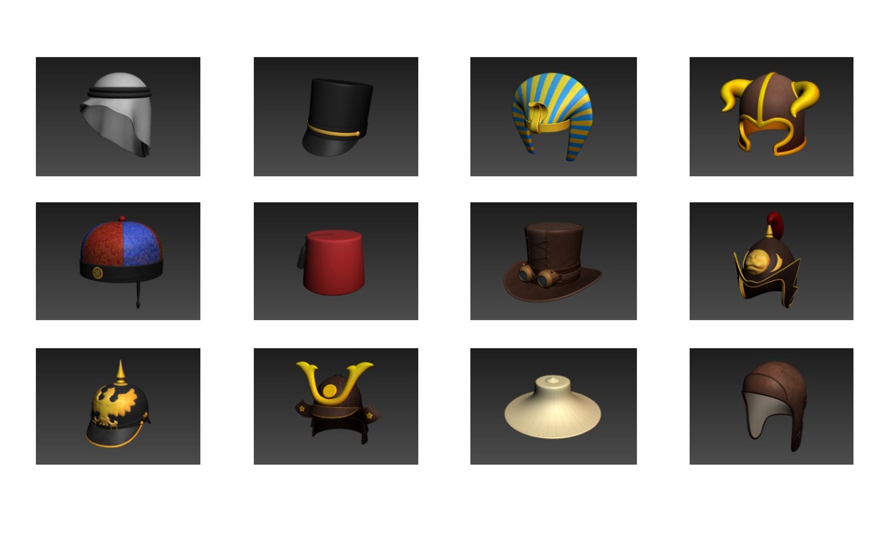 Hats Helmet Cap Model - TurboSquid 1440184