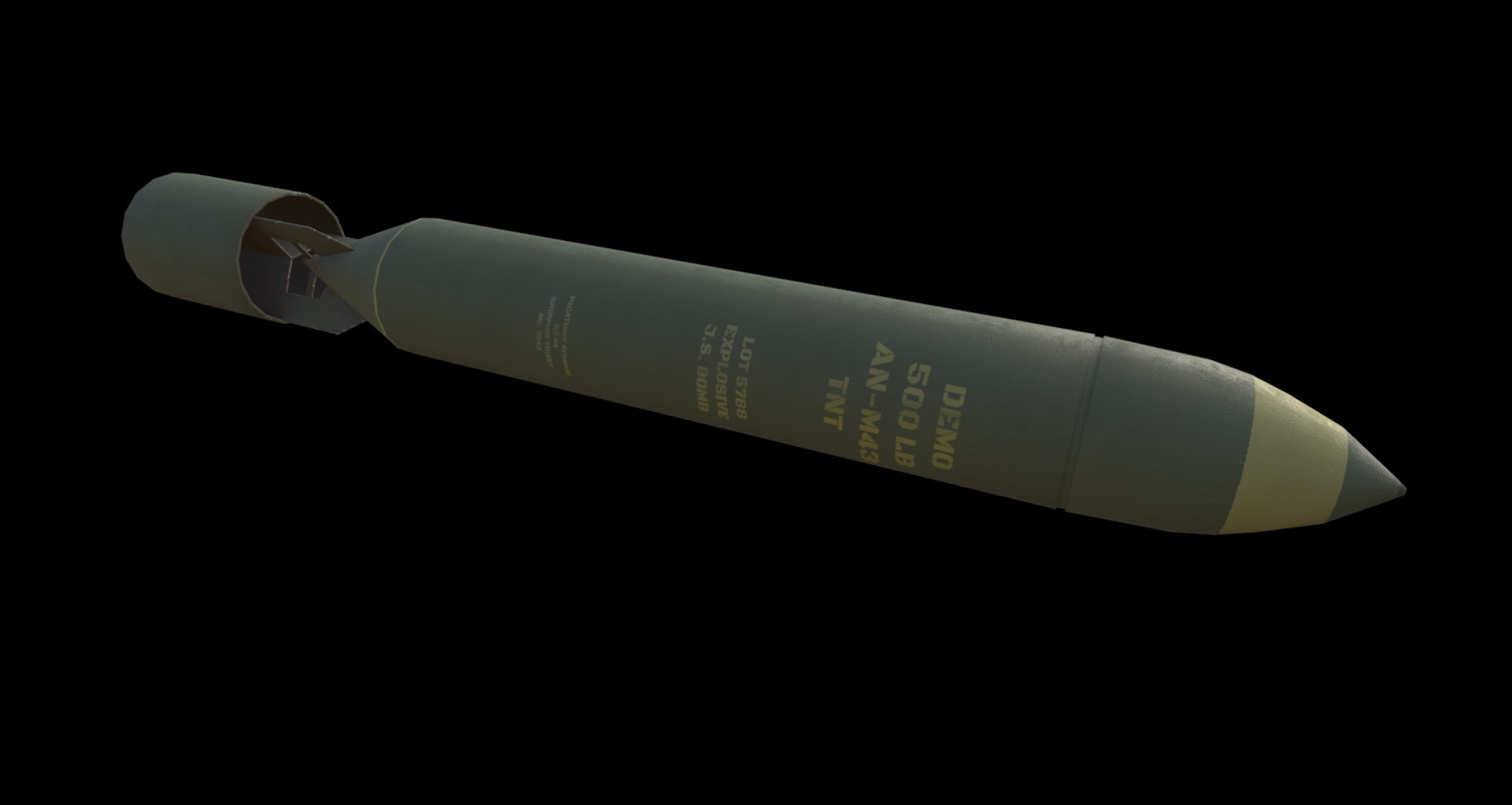 Armor Piercing Bomb 02 3D Model - TurboSquid 2275632
