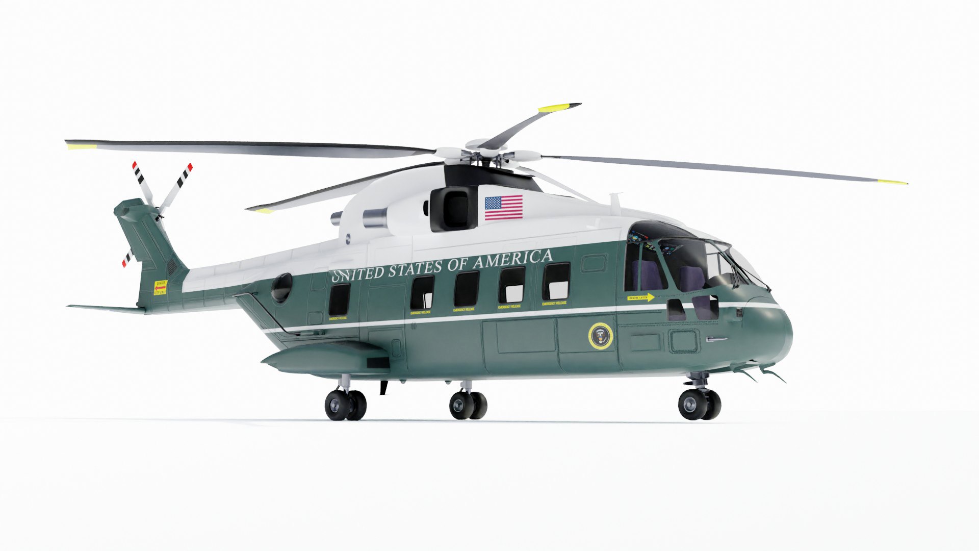 Marine Helicopter Chopper 3d Model