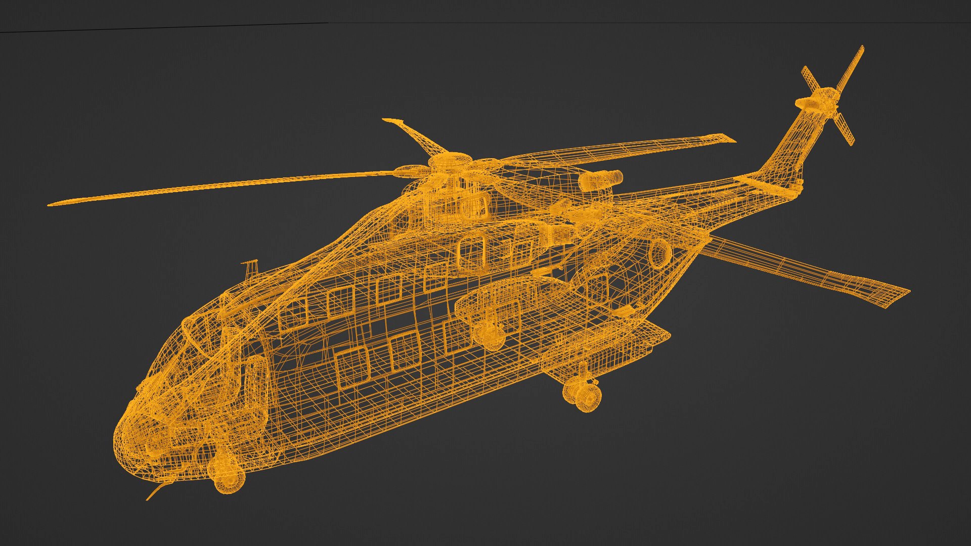 Marine Helicopter Chopper 3d Model