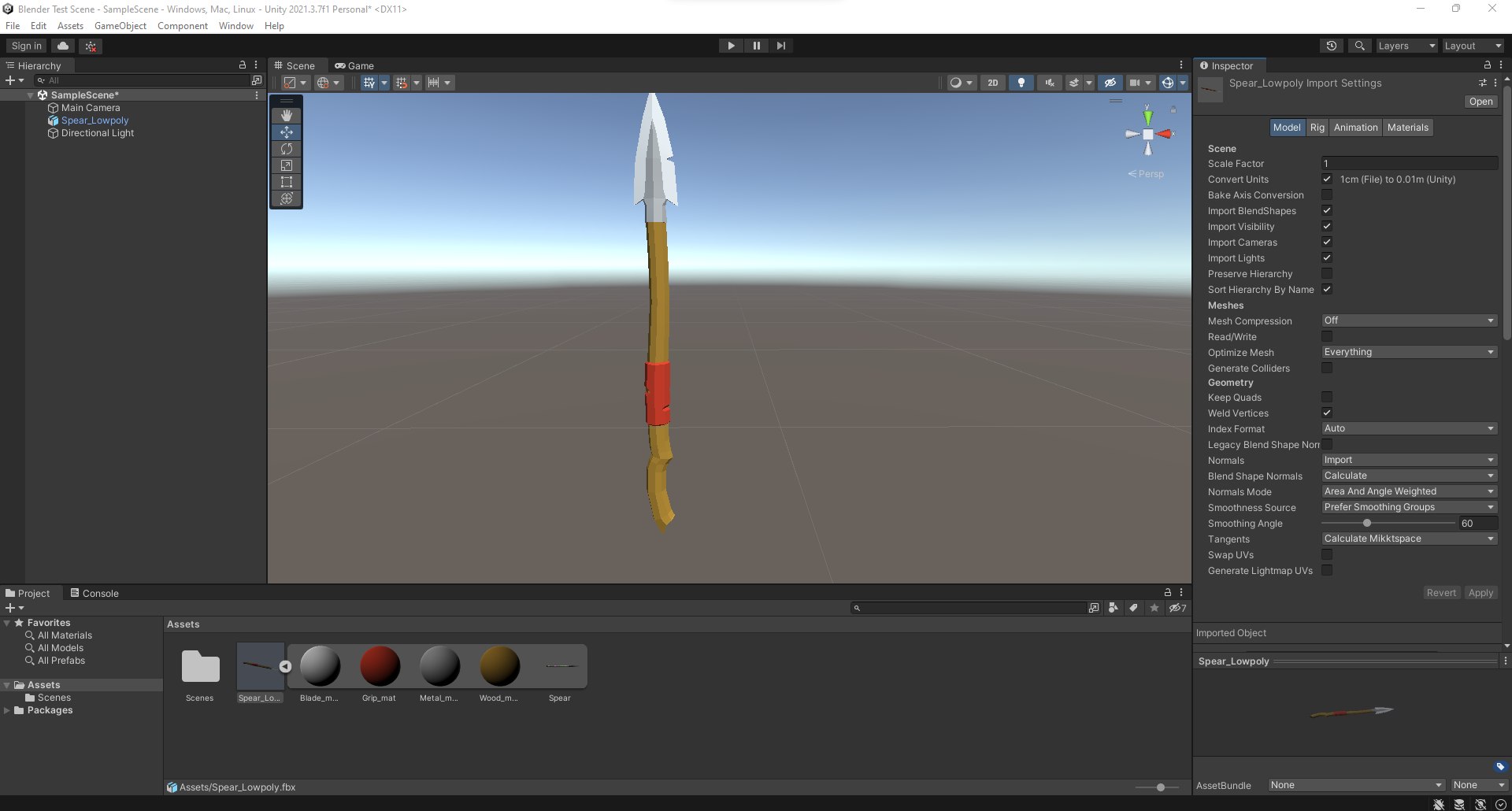 Spear Lowpoly Model - TurboSquid 2080856