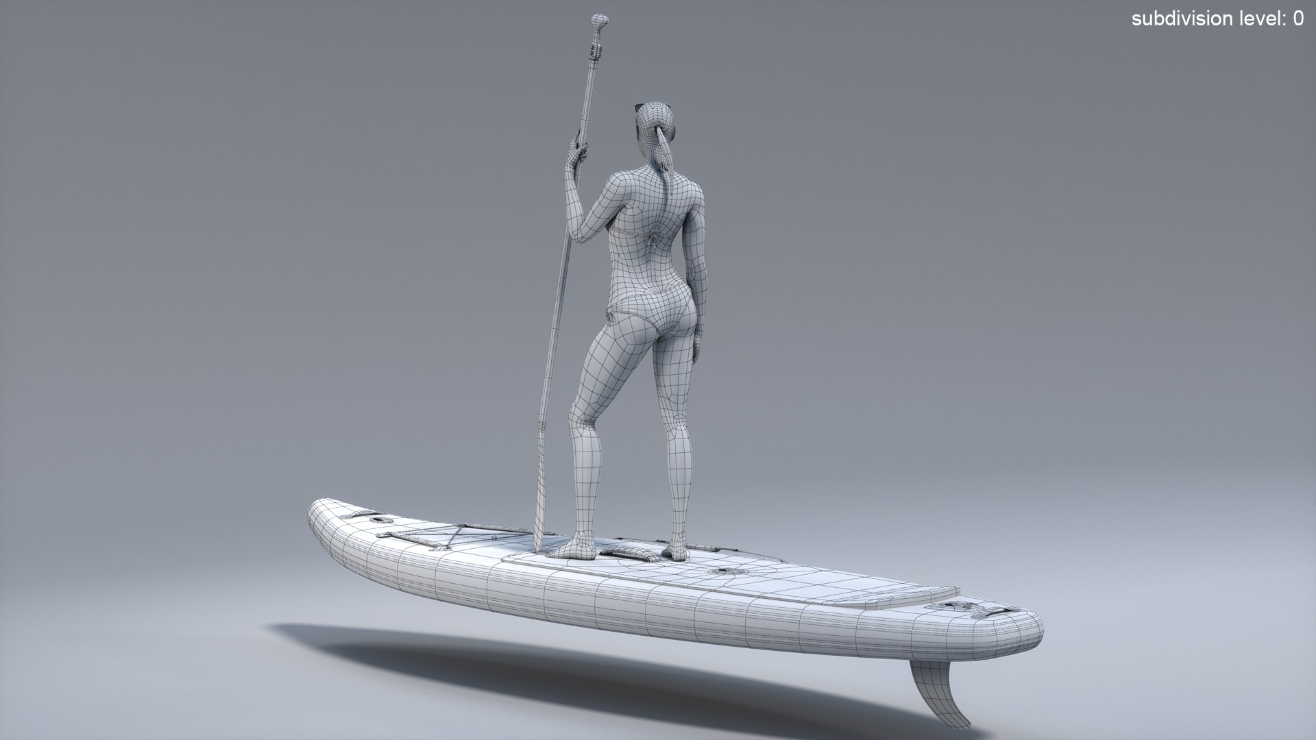 3D Model Female Paddleboarder Animated HQ - TurboSquid 2117752