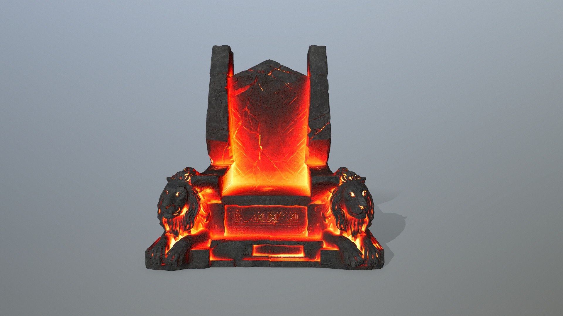 3D Model Volcanic Lion Throne - TurboSquid 2304095