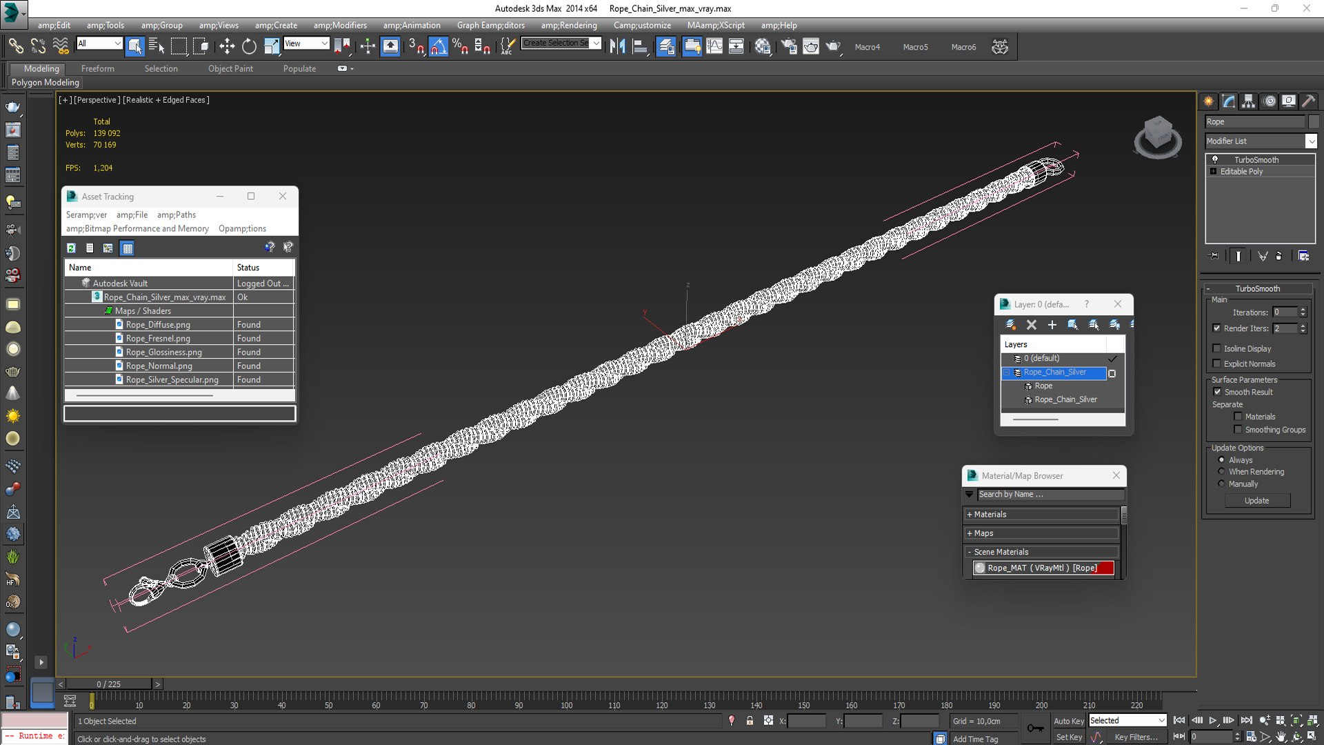 Rope Chain Silver 3D Model - TurboSquid 2243119