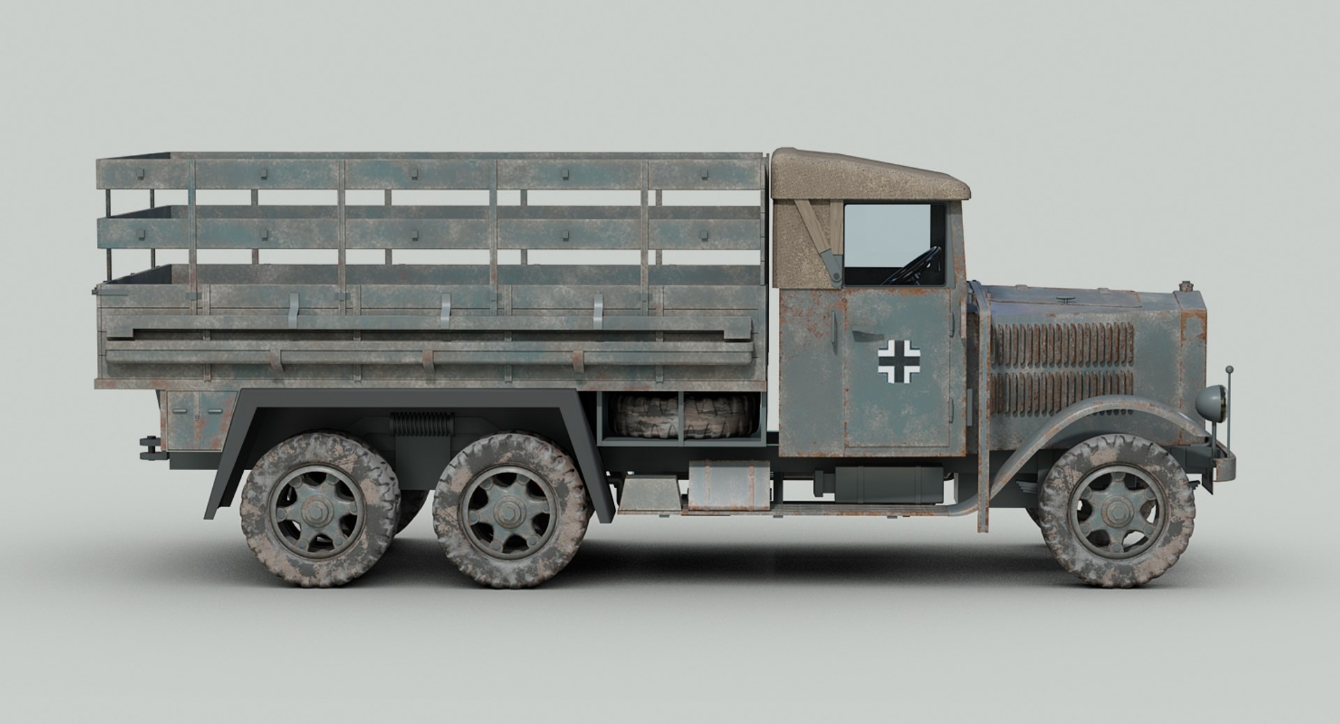 3d Model Ww2 German Krupp Truck