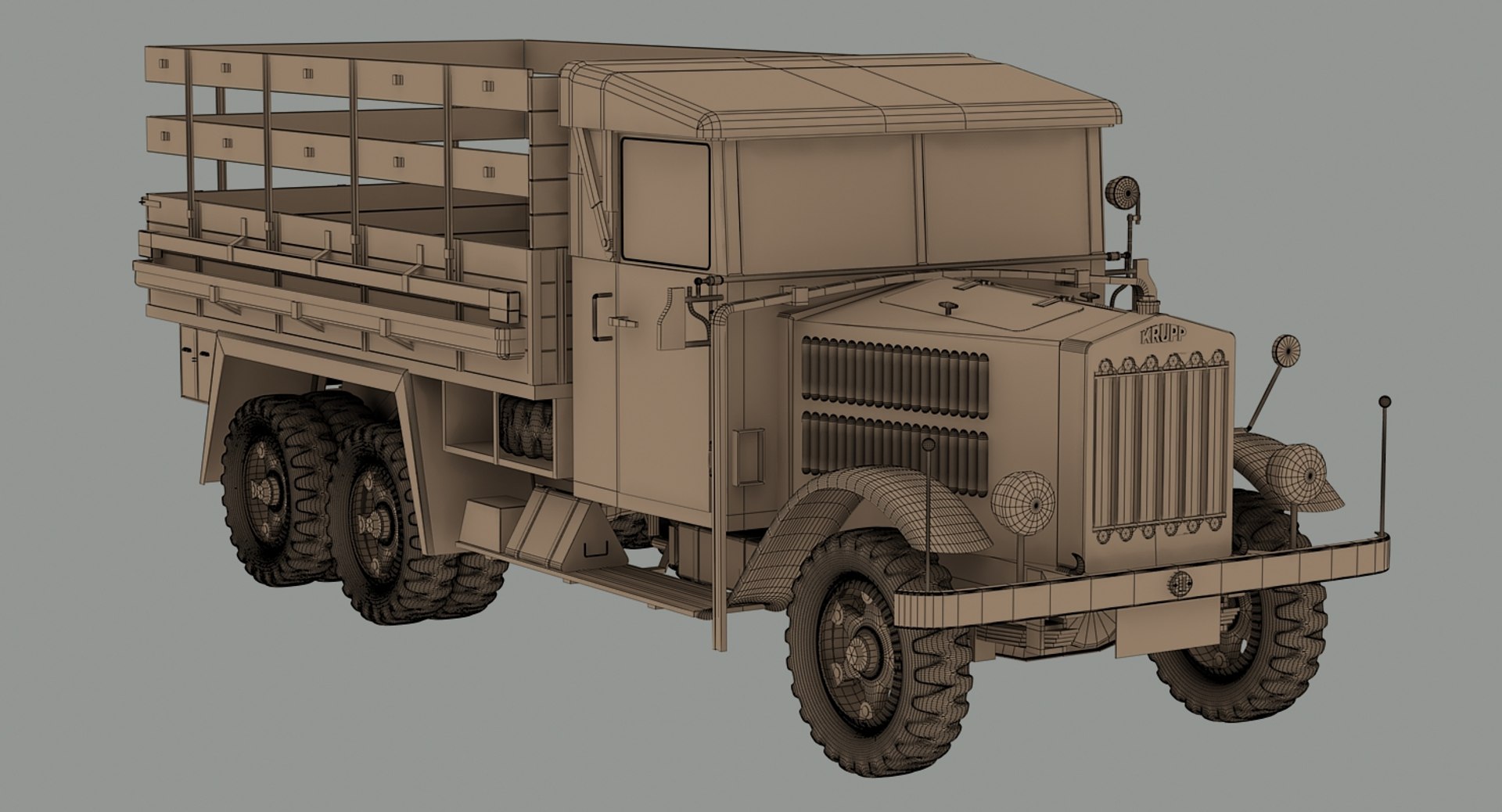 3d Model Ww2 German Krupp Truck