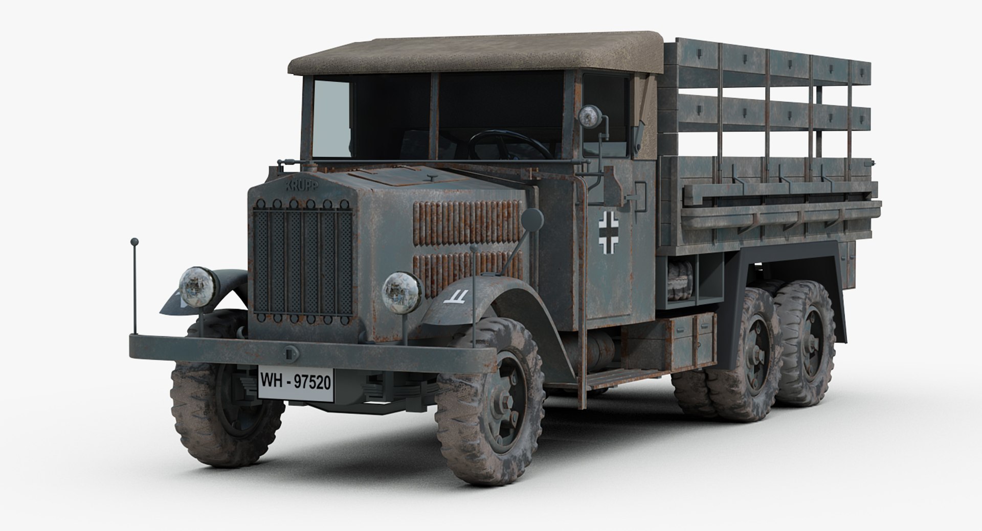 3d Model Ww2 German Krupp Truck