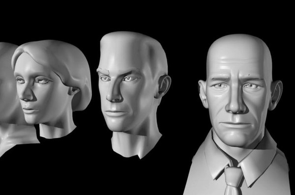 3d human heads faces model