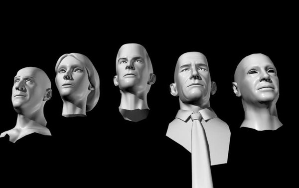 3d human heads faces model