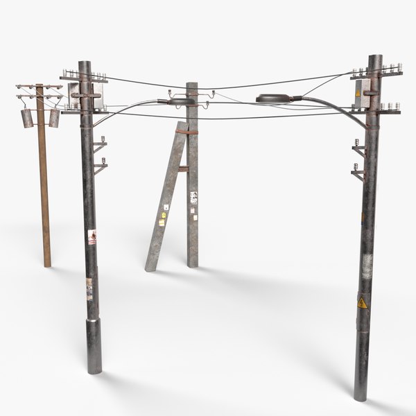 modelo 3d Utility poles collection - TurboSquid 2063033