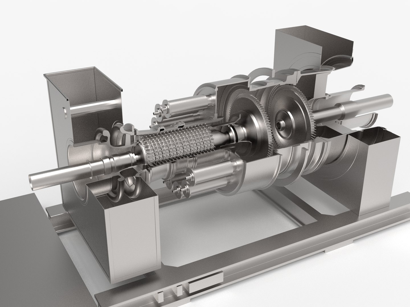 3D Gas Turbine Model - TurboSquid 1427355