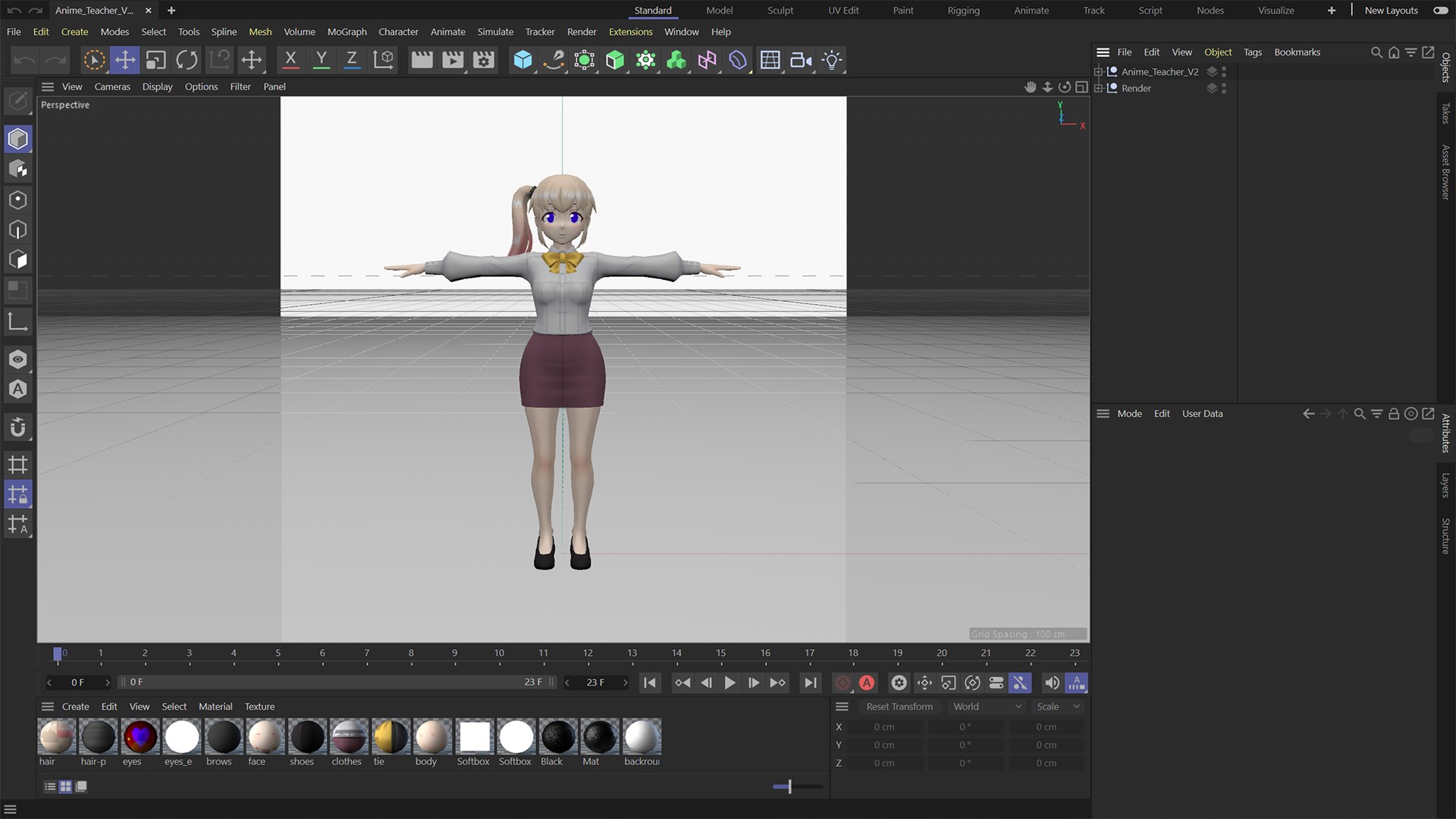 Anime Teacher V2 3D Model - TurboSquid 1853303