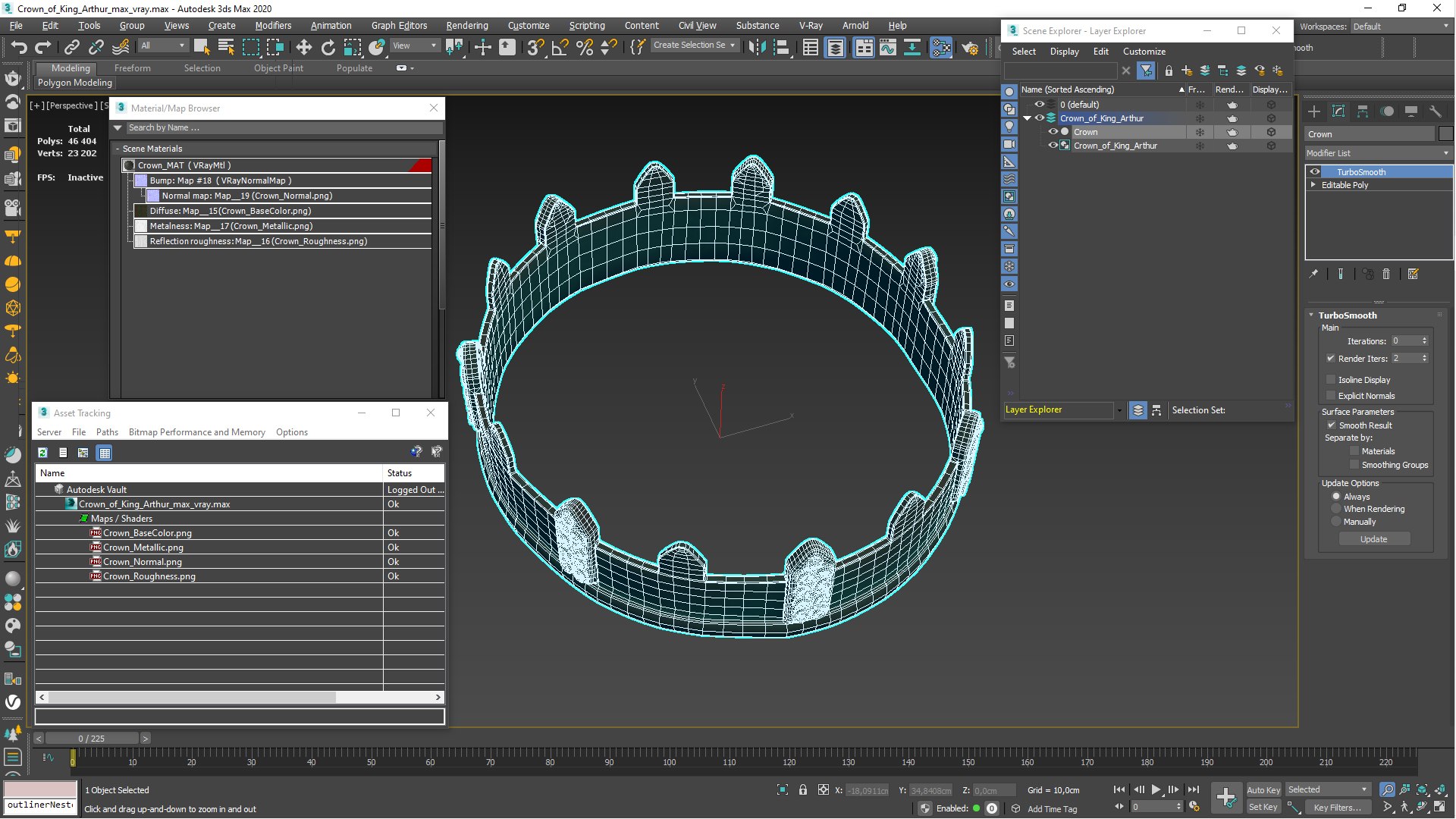 Crown Of King Arthur 3D Model - TurboSquid 2414274