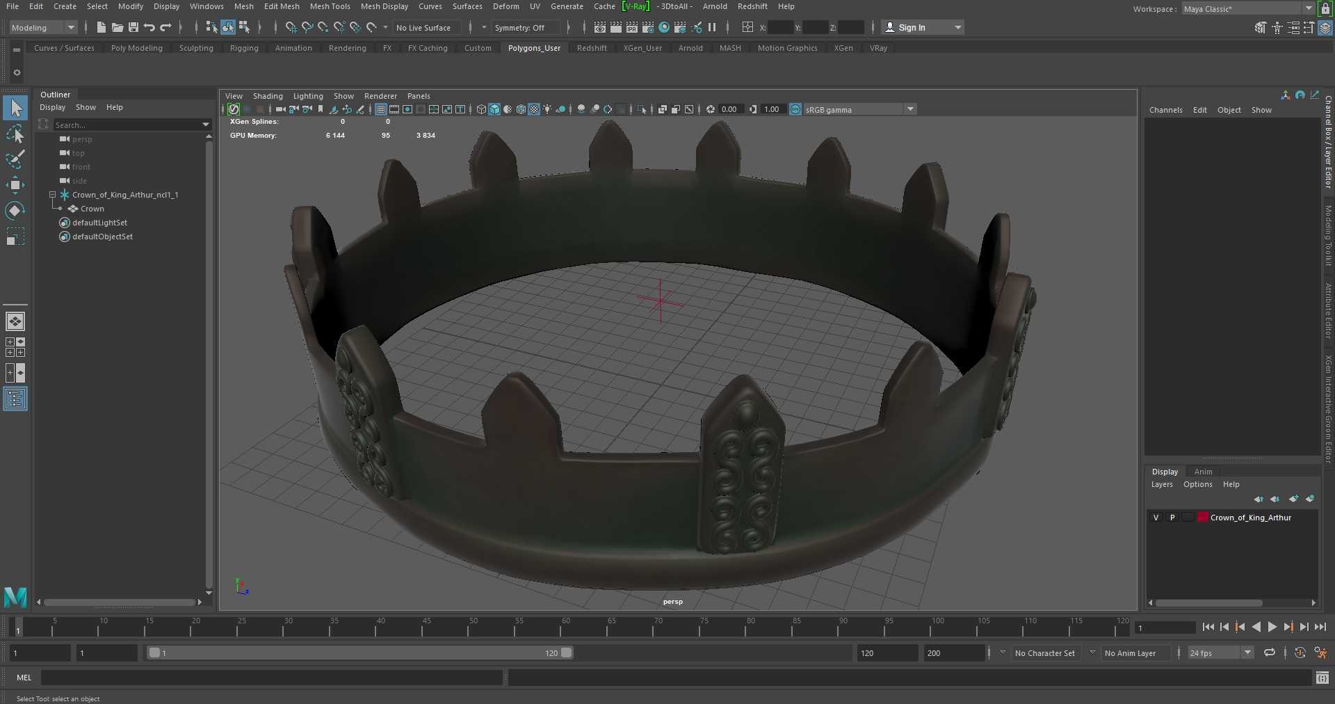 Crown Of King Arthur 3D Model - TurboSquid 2414274
