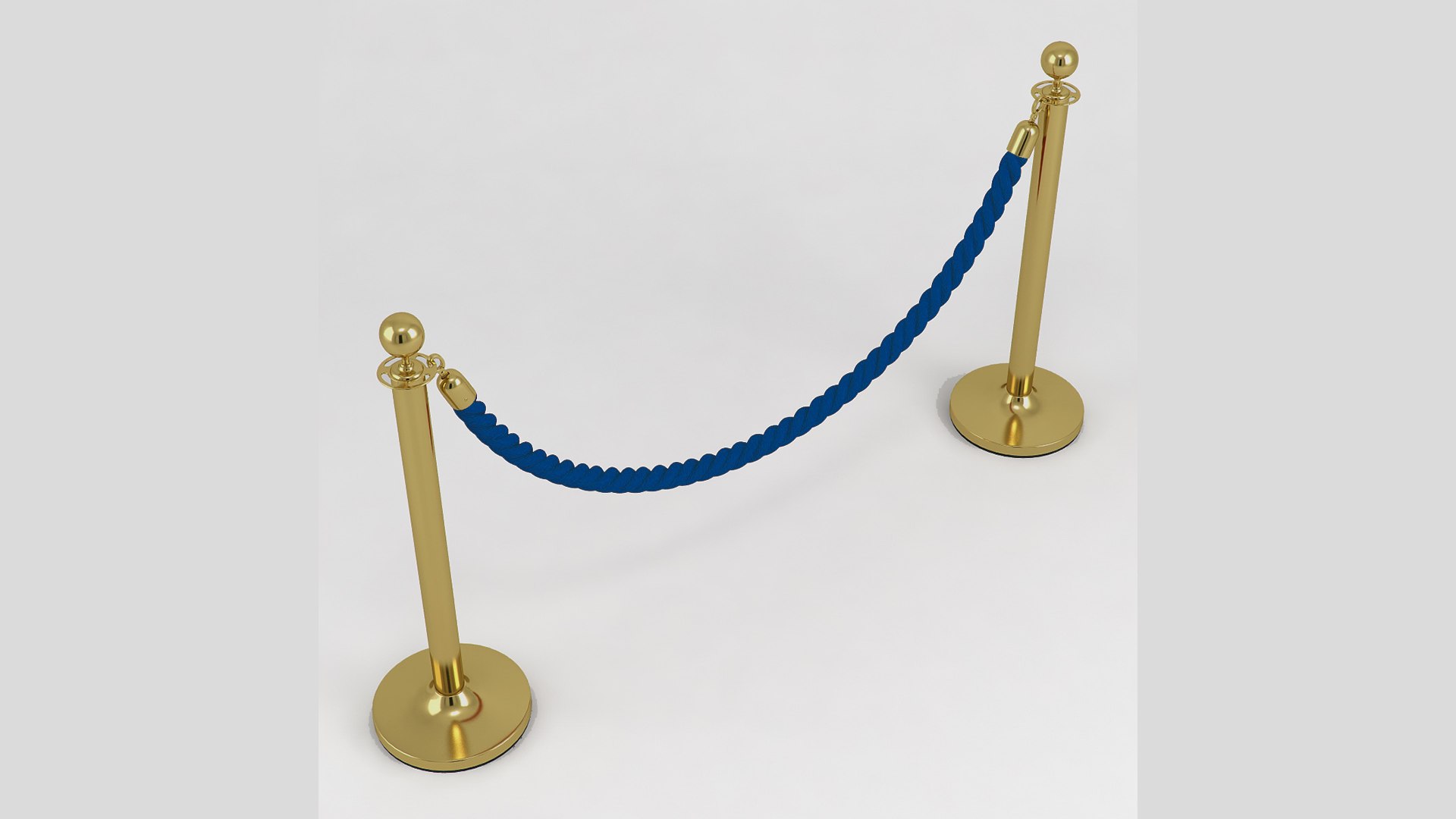 3D Golden Stanchion Blue - TurboSquid 2295425