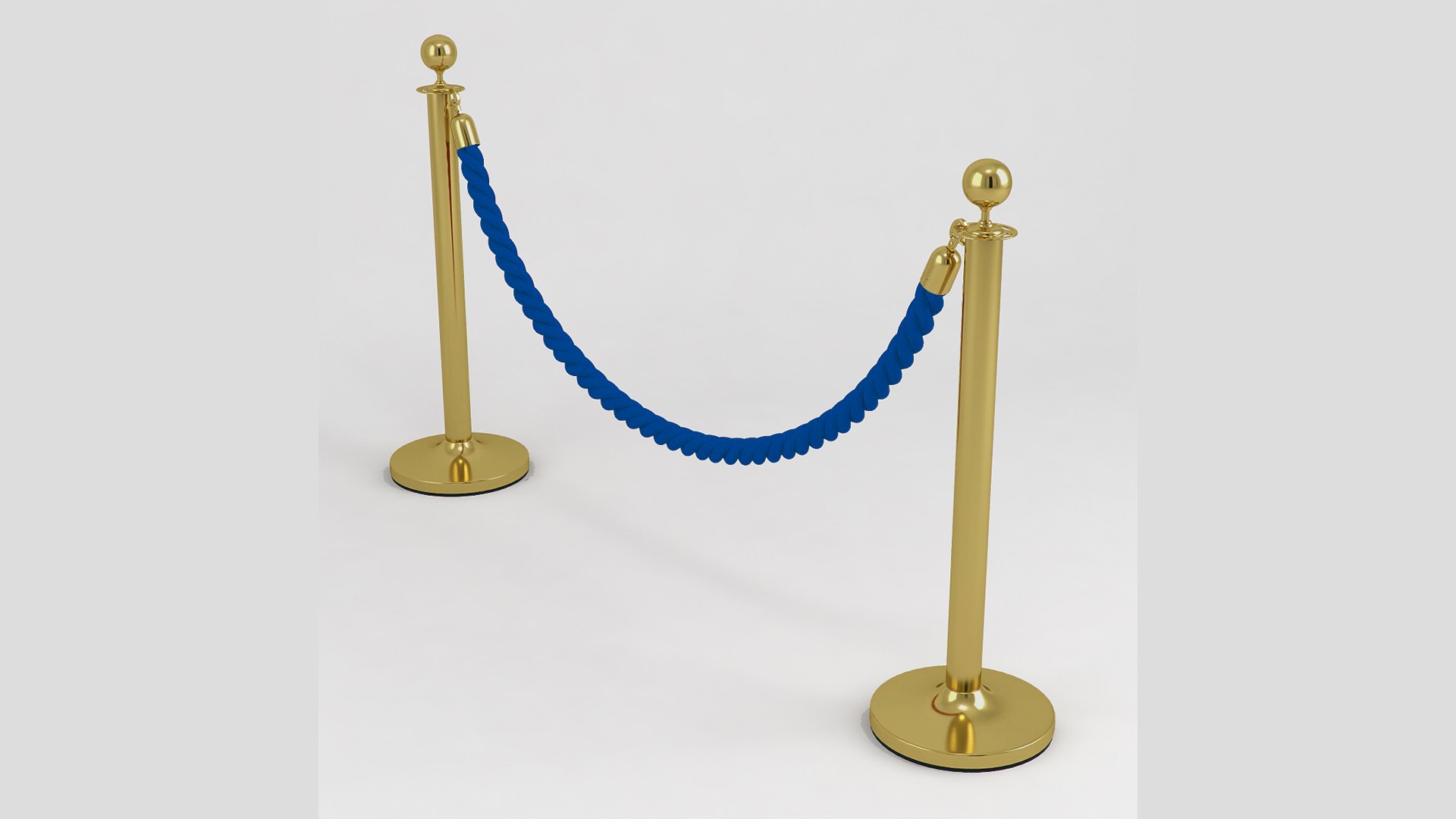 3D Golden Stanchion Blue - TurboSquid 2295425