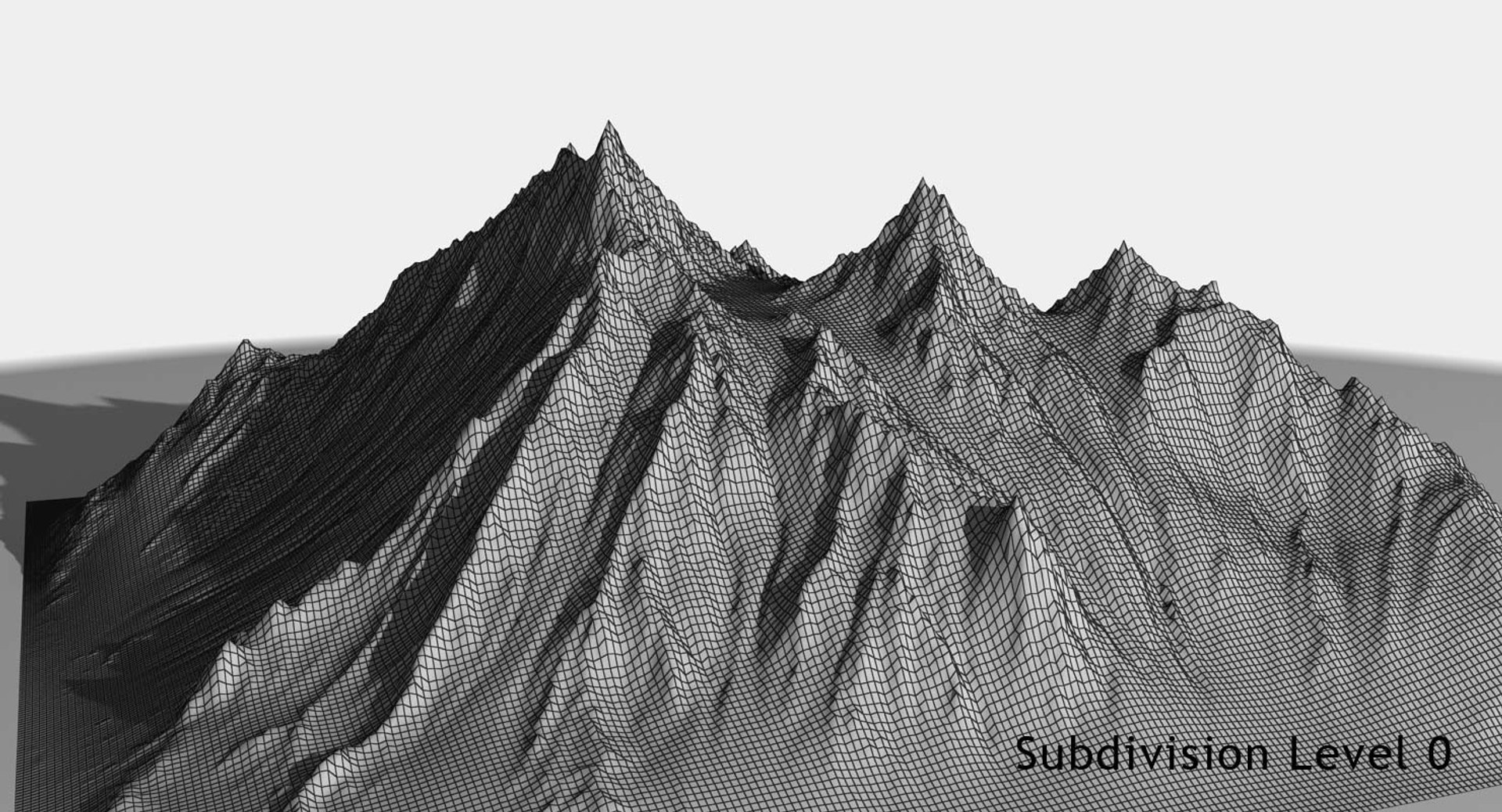 3d Model Of Mountain Range Terrain Landscape