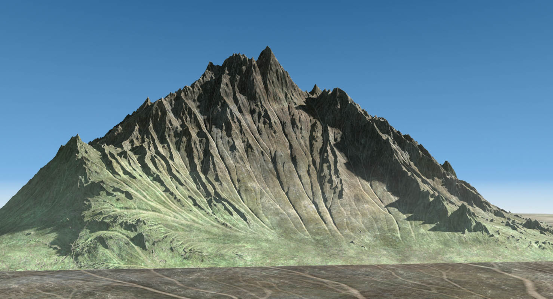 3d Model Of Mountain Range Terrain Landscape