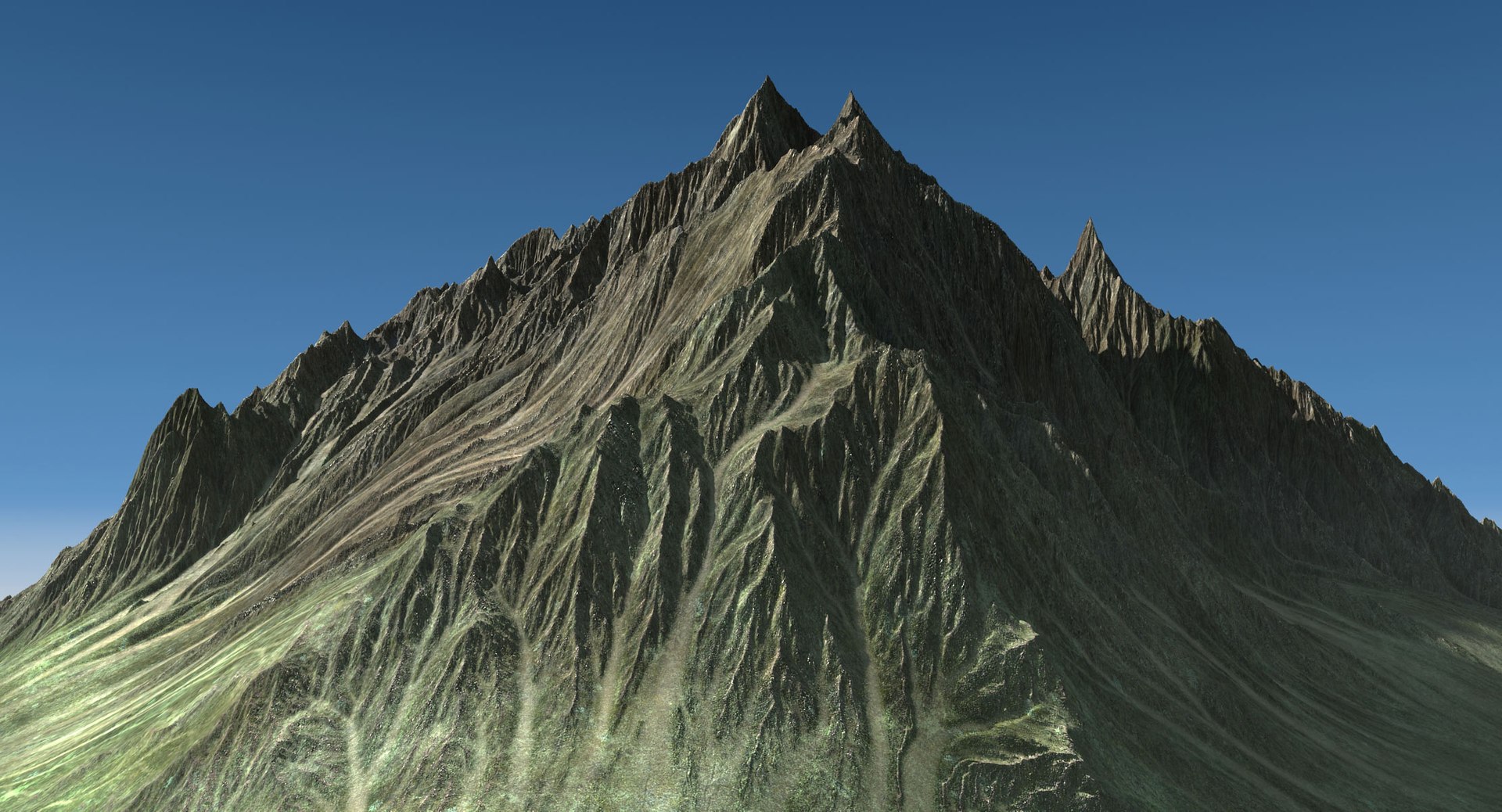 3d Model Of Mountain Range Terrain Landscape