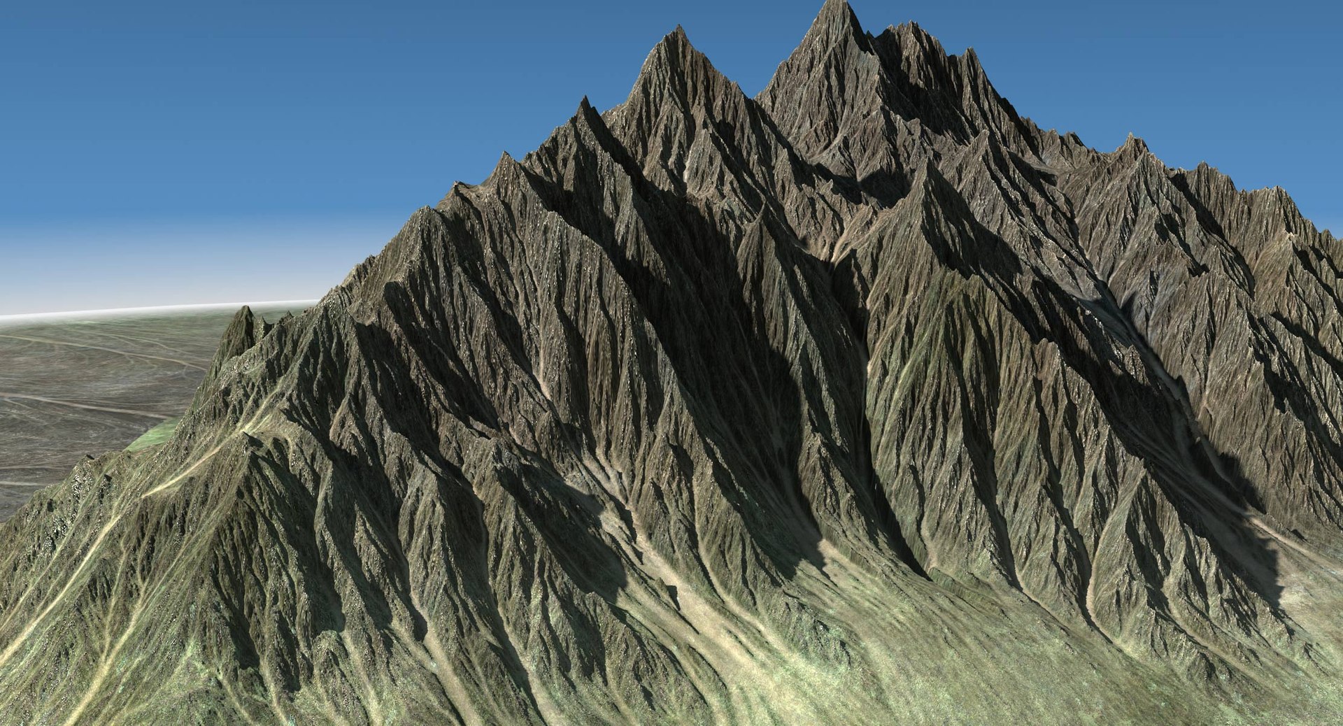 3d Model Of Mountain Range Terrain Landscape