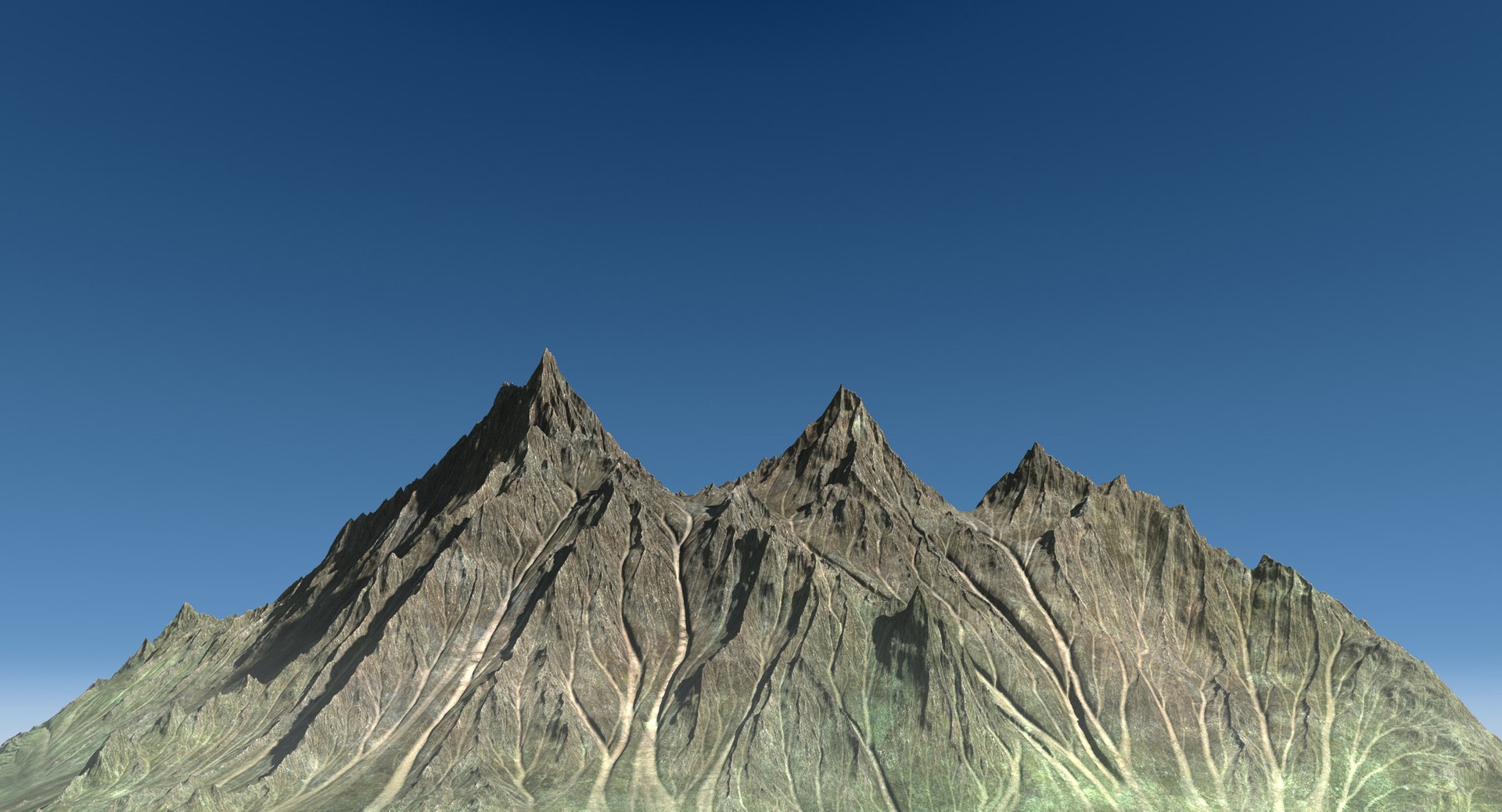 3d Model Of Mountain Range Terrain Landscape