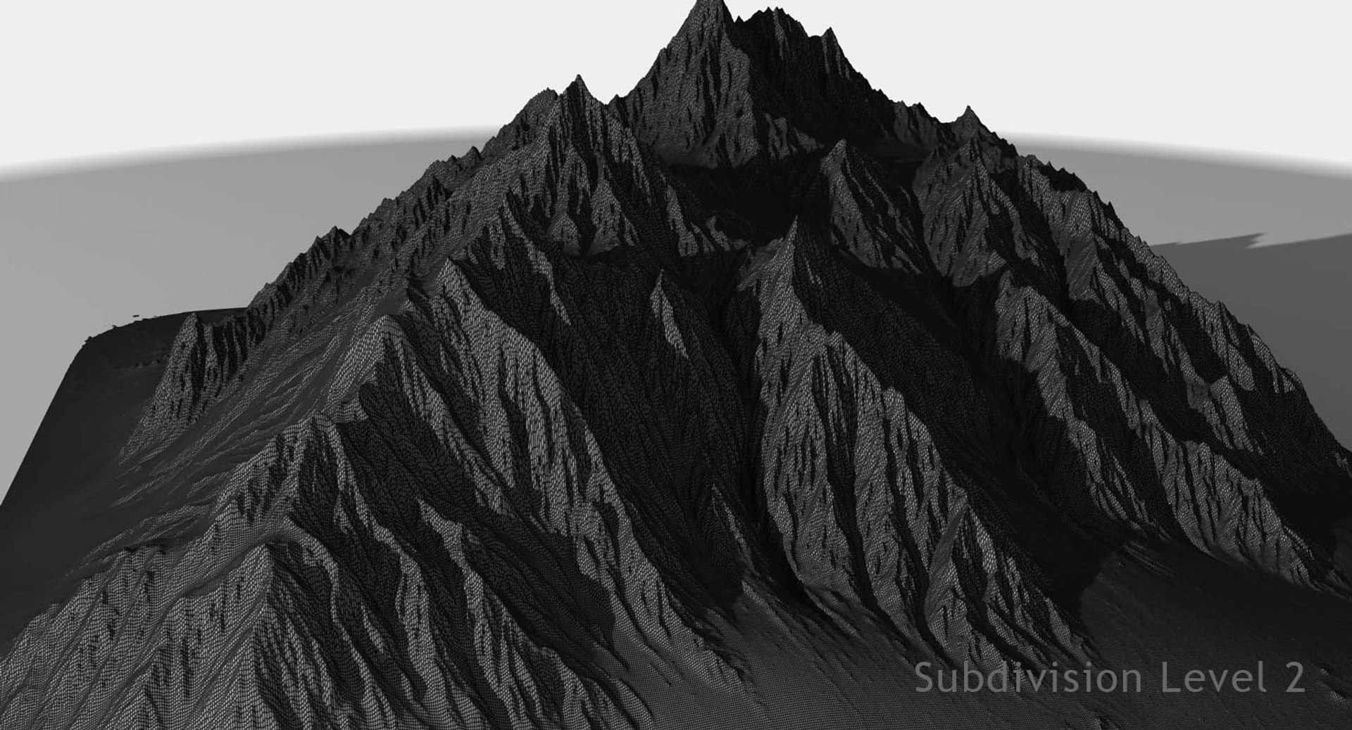 3d Model Of Mountain Range Terrain Landscape