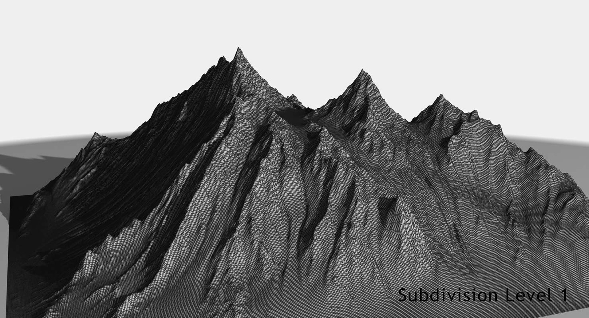 3d Model Of Mountain Range Terrain Landscape