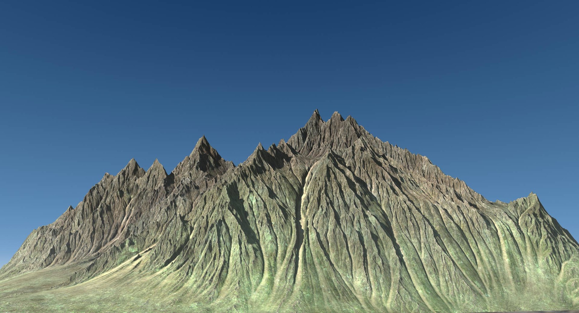 3d Model Of Mountain Range Terrain Landscape
