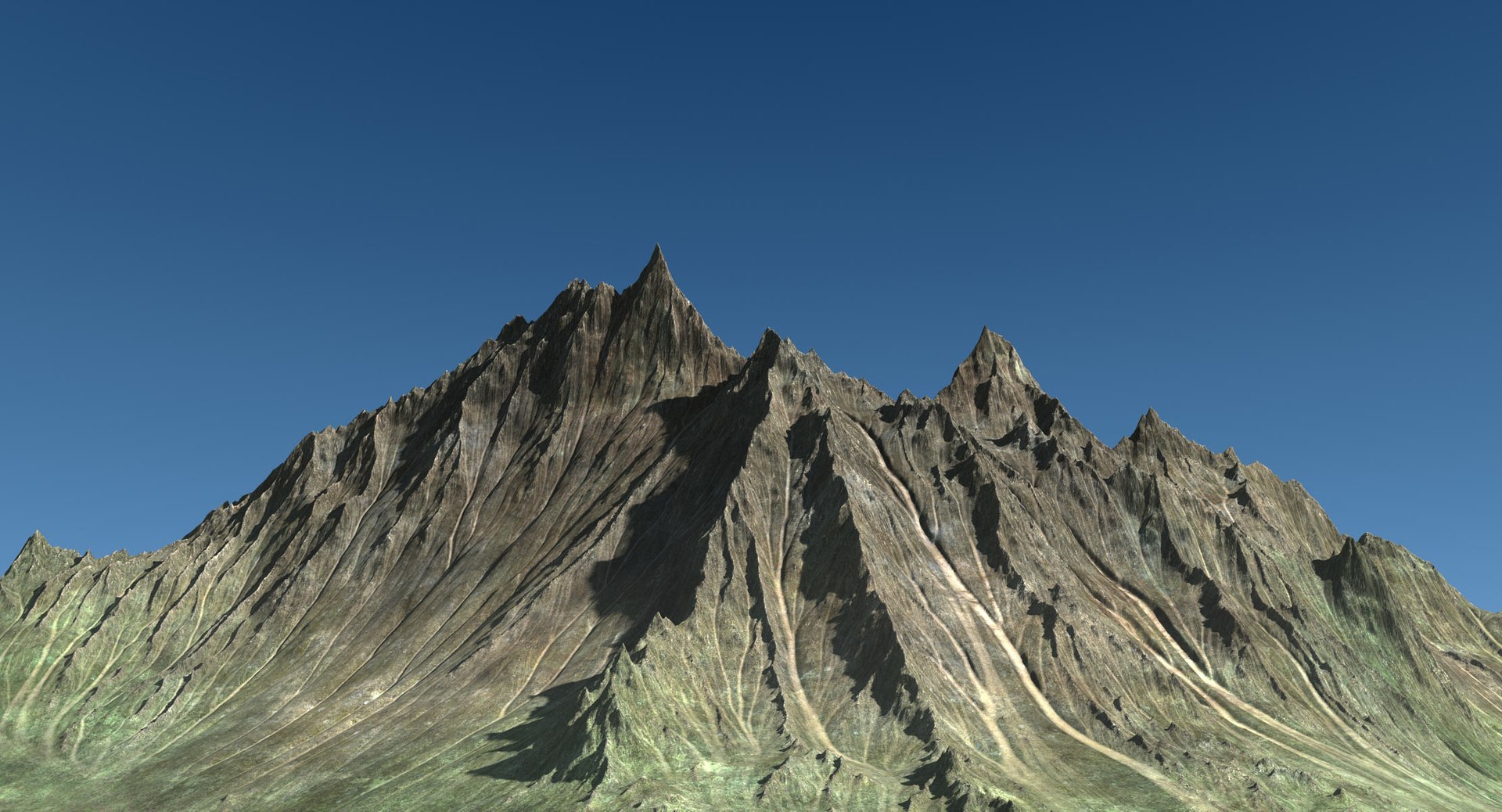 3d Model Of Mountain Range Terrain Landscape