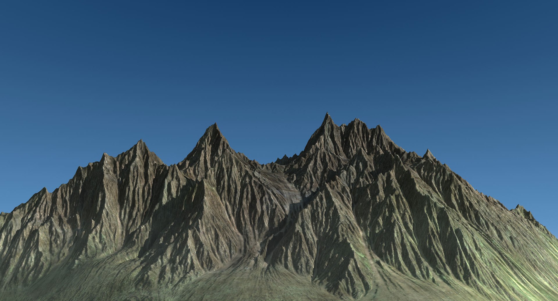 3d Model Of Mountain Range Terrain Landscape